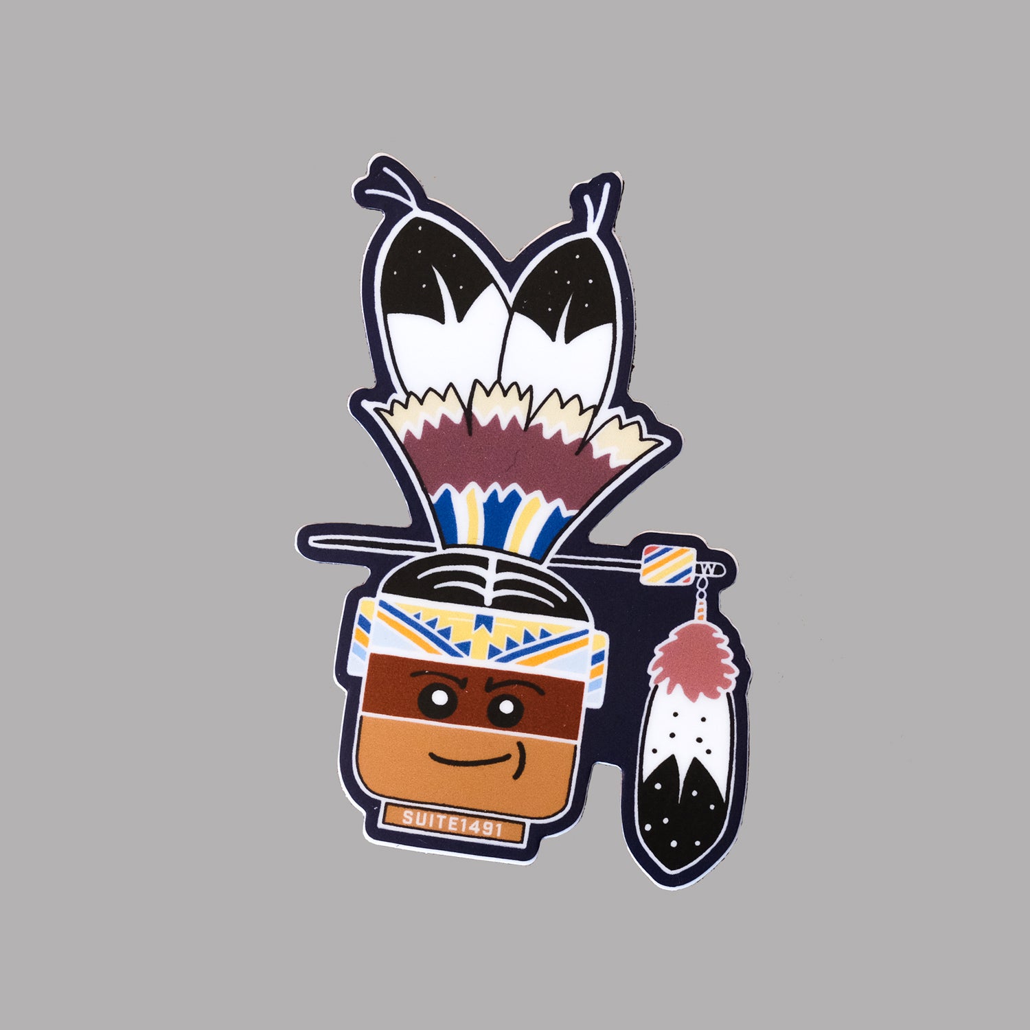 Pow Wow Dancer With Roach Pin | Native American Art Sticker – suite1491